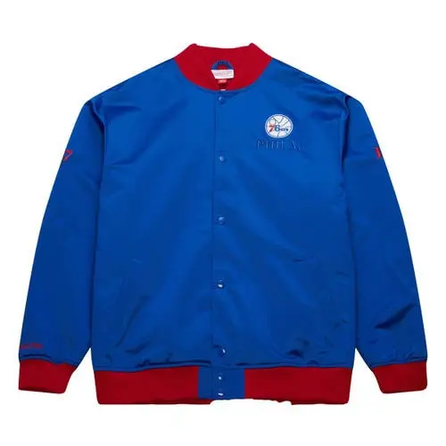 Mitchell & Ness Philadelphia 76ers Lightweight Satin Full-snap Jacket - Royal