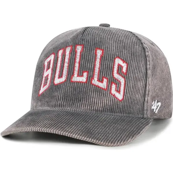 '47 Chicago Bulls Reclaim Snow Wash Corduroy Adjustable Hitch Hat - Charcoal