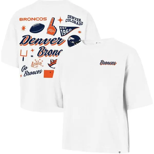 '47 Denver Broncos Collage Script Reed City T-shirt - White