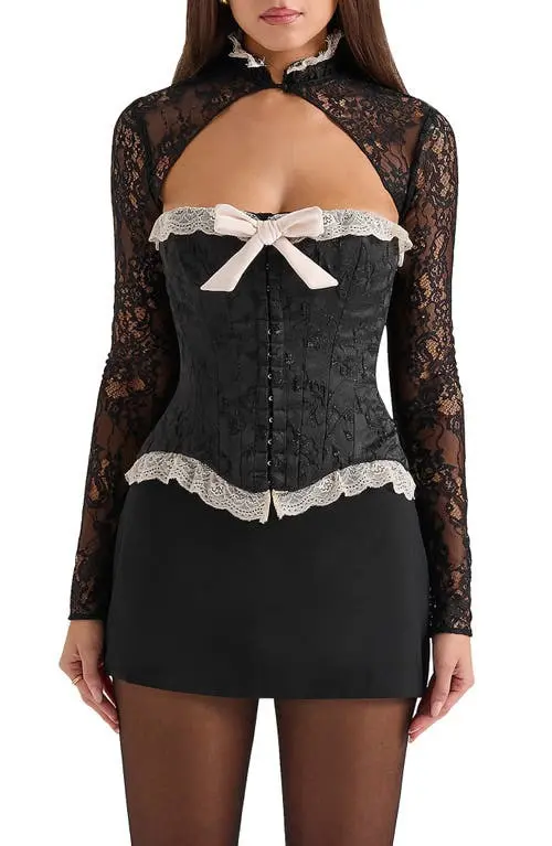 House Of Cb Perdita Corset Top & Bolero Set - Black