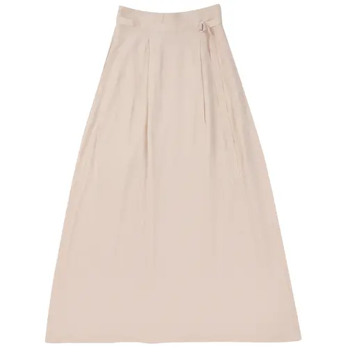 MAXMRKT Knife Pleated Maxi Skirt In 100% Rayon - Stone