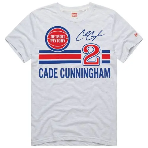 HOMAGE Cade Cunningham Detroit Pistons Jersey Remix Tri-blend T-shirt - Ash
