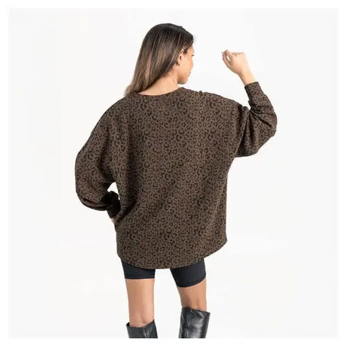 GAMEDAY COUTURE Georgia Bulldogs Leopard Oversized Sweatshirt