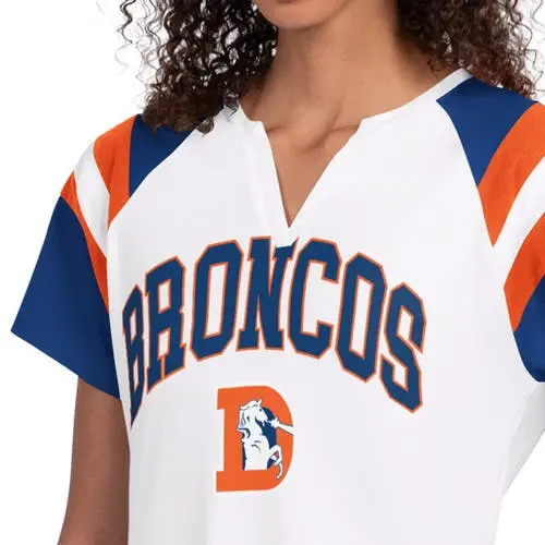 STARTER Denver Broncos Game On Notch Neck T-shirt