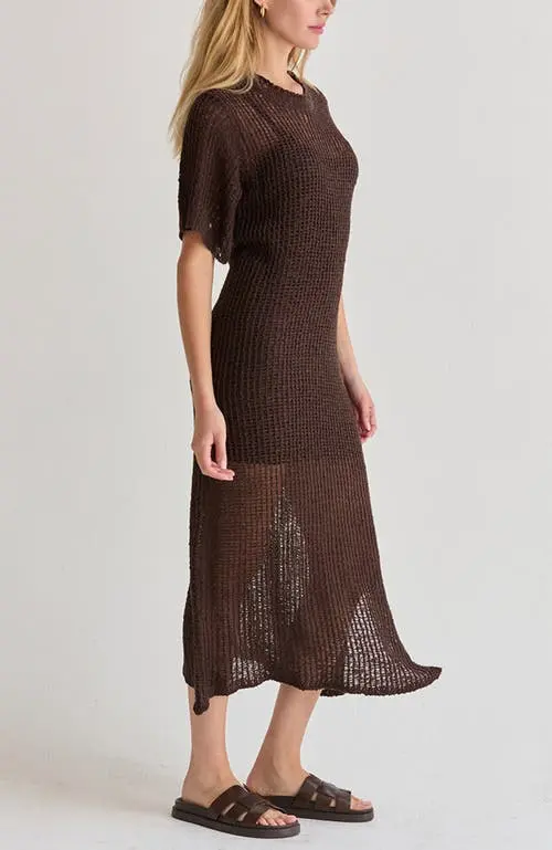 CRESCENT Netted Knit Dress - Brown