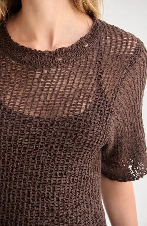 CRESCENT Netted Knit Dress - Brown