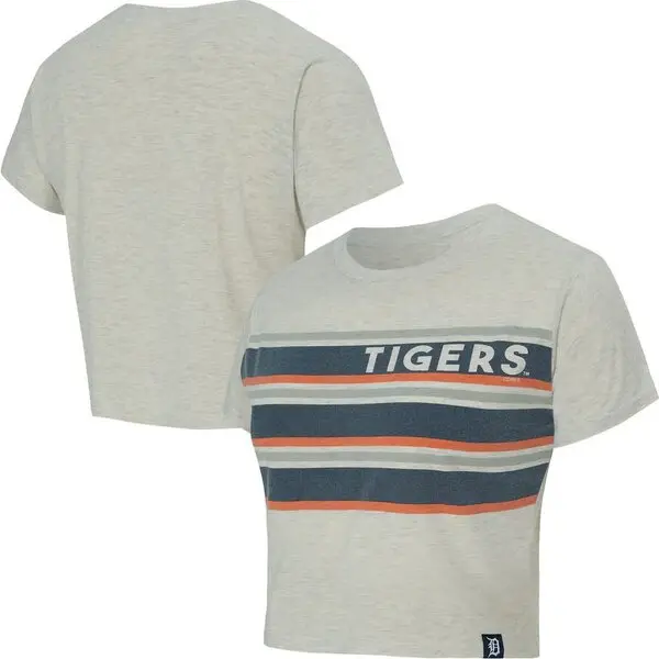 CONCEPTS SPORT Detroit Tigers Birch Cropped T-shirt - Cream