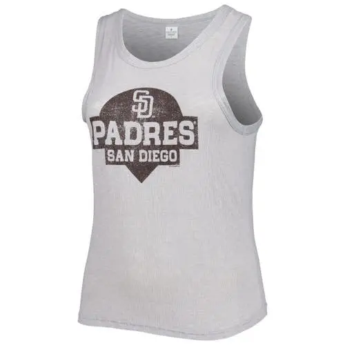 SOFT AS A GRAPE San Diego Padres High Neck Tri-blend Tank Top