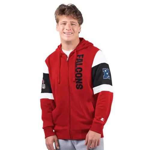 STARTER Atlanta Falcons Vintage Logo Full-zip Hoodie - Red