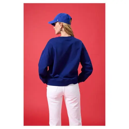 Terez Chicago Cubs Oversized Gemstone Logo Sweatshirt