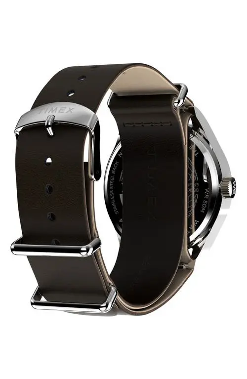 Timex® Timex Weekender New England Leather Strap Watch