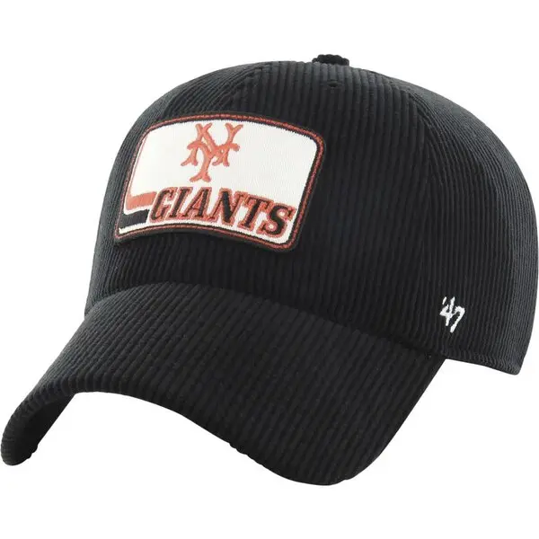 '47 San Francisco Giants Wax Pack Collection Corduroy Clean Up Adjustable Hat - Black