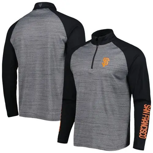 LEVELWEAR San Francisco Giants Vandal Raglan Quarter-zip Top - Heather Gray