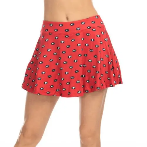 ZOOZATZ Georgia Bulldogs Allover Print Flowy Skort - Red