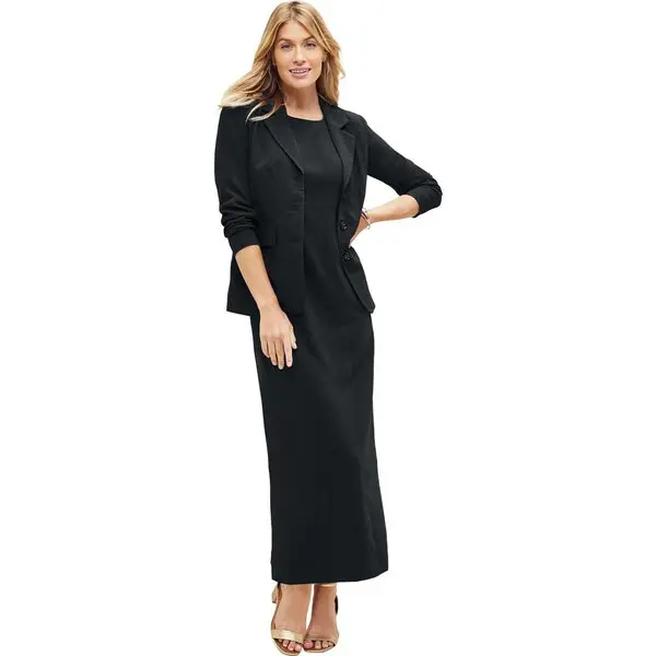 JESSICA LONDON Maxi Jacket Dress Set - Black