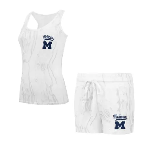 CONCEPTS SPORT Michigan Wolverines Quartz Tank Top & Shorts Set - Cream