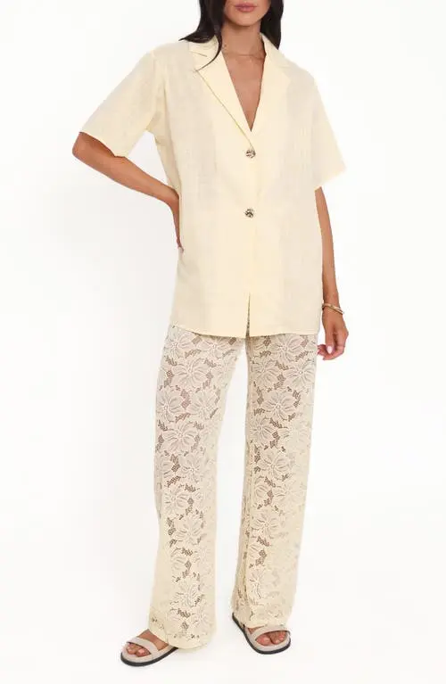 PETAL & PUP Woven Shirt And Lace Pants Set