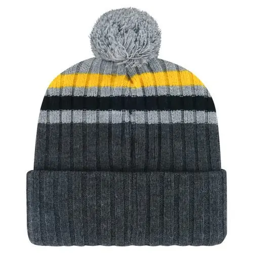 '47 Pittsburgh Penguins Stack Patch Cuffed Knit Hat With Pom