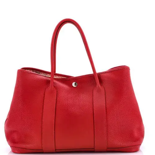 Hermès Garden Party Tote Leather With Printed Interior 36 - Red