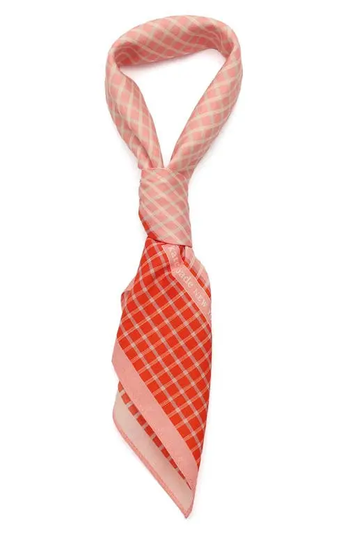 Kate Spade New York Petite Windowpane Check Square Cotton & Silk Bandana