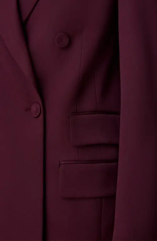 Another Tomorrow Relaxed Double Breasted Jacket - Plum