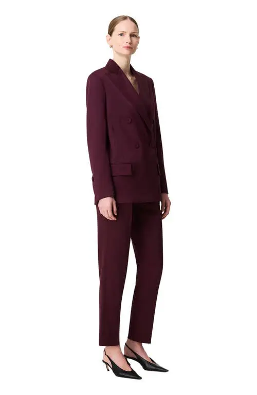 Another Tomorrow Relaxed Double Breasted Jacket - Plum