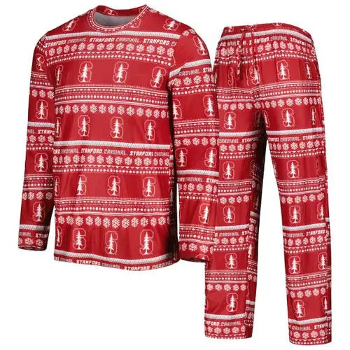 CONCEPTS SPORT Stanford Swivel Long Sleeve T-shirt & Pants Sleep Set - Cardinal