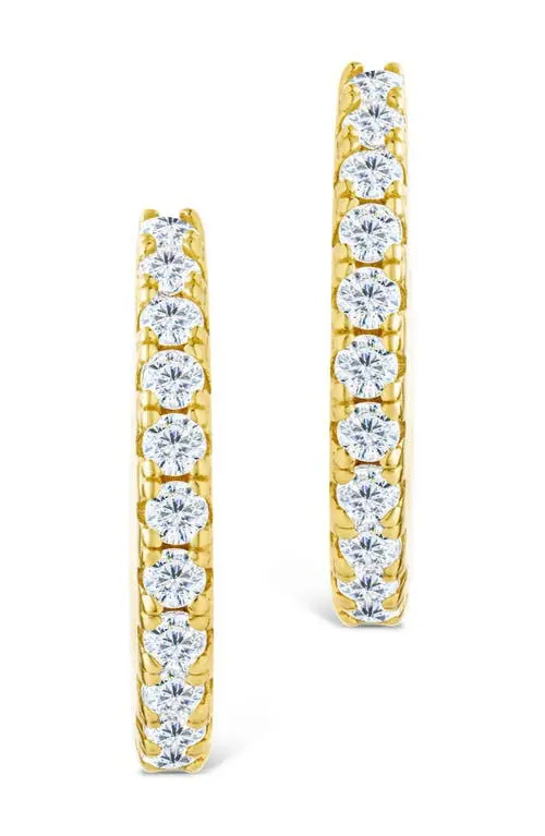 Sterling Forever Cubic Zirconia Pave Hoop Earrings