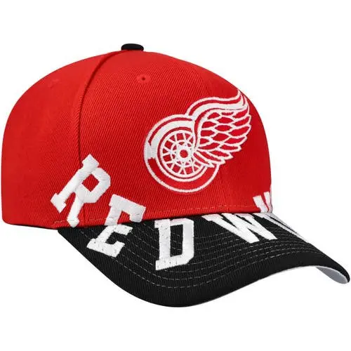 Mitchell & Ness Black Detroit Wings Underarch Two-tone Pro Crown Snapback Hat