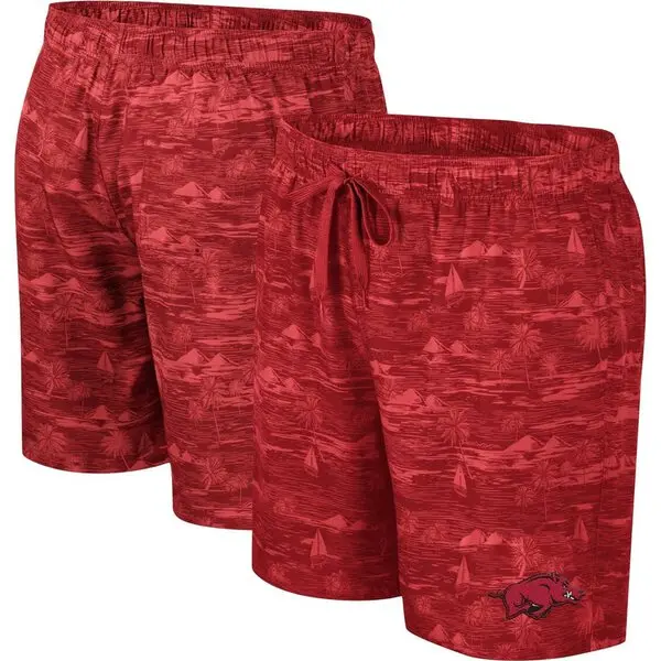 COLOSSEUM Arkansas Razorbacks Ozark Swim Shorts - Cardinal