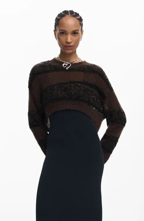 Desigual Crop Sweater & Sleeveless Midi Dress