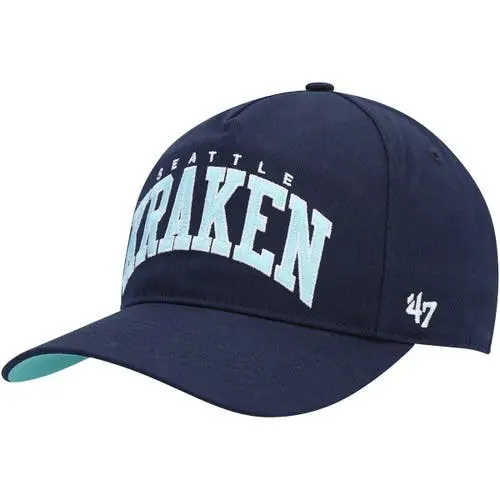 '47 Deep Sea Blue Seattle Kraken Block Arch Hitch Snapback Hat
