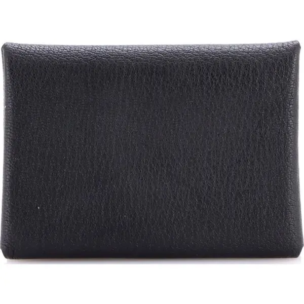 Hermès Calvi Duo Card Holder Chevre Mysore - Black