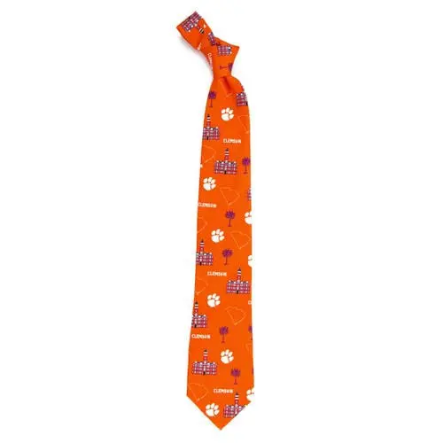 EAGLES WINGS Clemson Tigers Silk Tie - Orange
