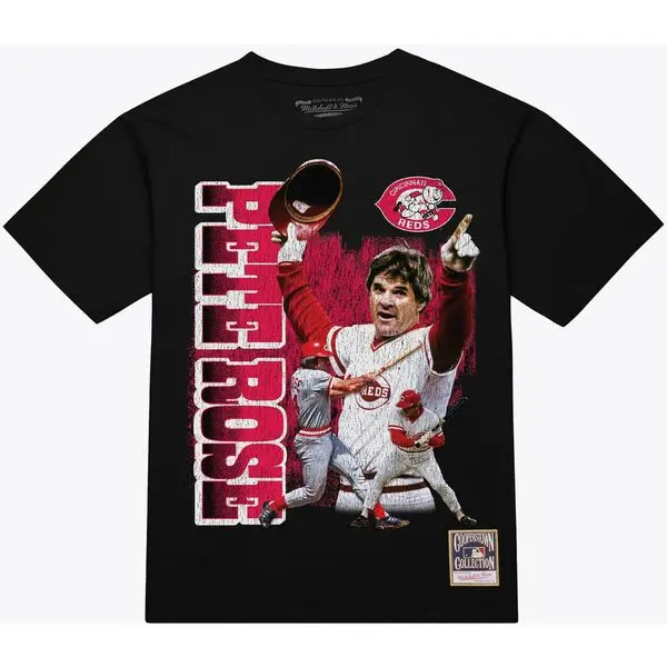 Mitchell & Ness Pete Rose Cincinnati Reds Legendary Collage Player T-shirt