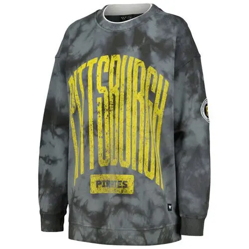 THE WILD COLLECTIVE Pittsburgh Pirates Overdyed Pullover Sweatshirt