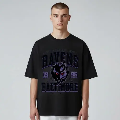 THE WILD COLLECTIVE Baltimore Ravens Graphic T-shirt - Black