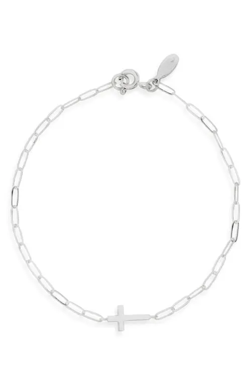 Anzie Love Letter Paper Clip Chain Bracelet - Silver