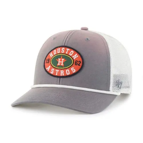 '47 47 Houston Astros Tide Sweep Rope Trucker Adjustable Hat - Gray