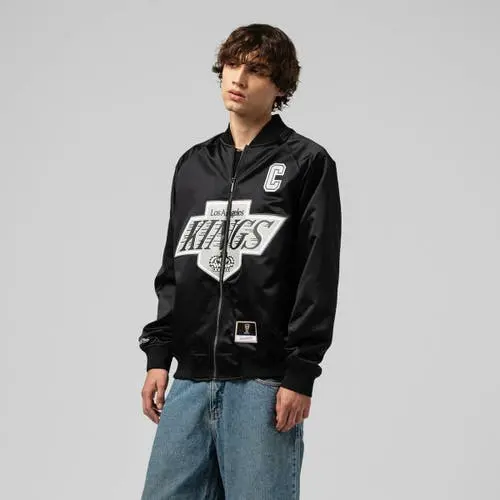 Mitchell & Ness Wayne Gretzky Los Angeles Kings Maxxed Out Full-zip Satin Jacket - Black