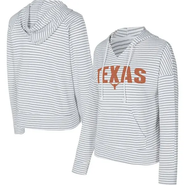 CONCEPTS SPORT Texas Longhorns V-neck French Terry Hoodie - White