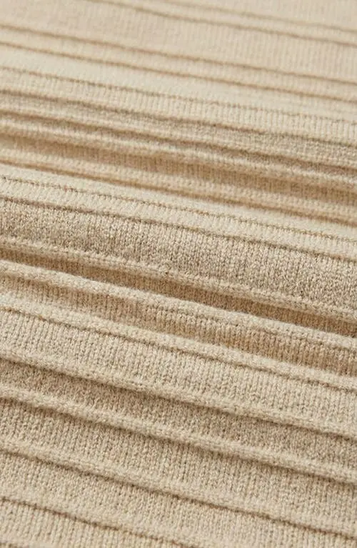 MODENAIRE Ribbed Knit Vest And Wide Leg Pant Set