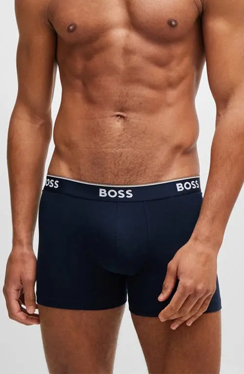 BOSS 3-pack Power Stretch Cotton Boxer Briefs - Blue