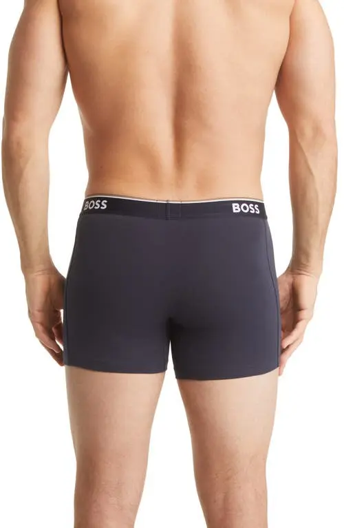 BOSS 3-pack Power Stretch Cotton Boxer Briefs - Deep Blue