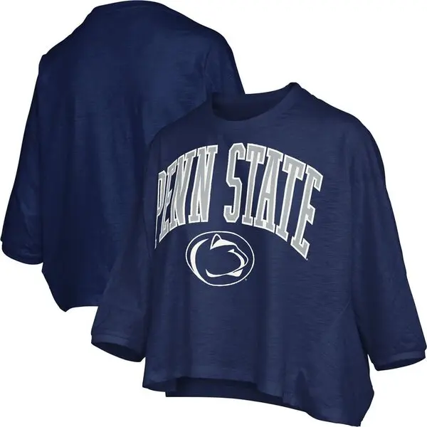PRESSBOX Penn State Nittany Lions Midi Arch Over Logo Oversized T-shirt - Navy
