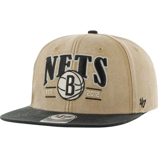 '47 Black Brooklyn Nets Chilmark Captain Snapback Hat