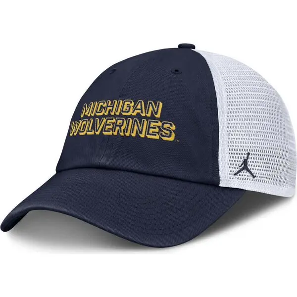JORDAN BRAND Michigan Wolverines 2025 On-field Club Trucker Hat - Navy
