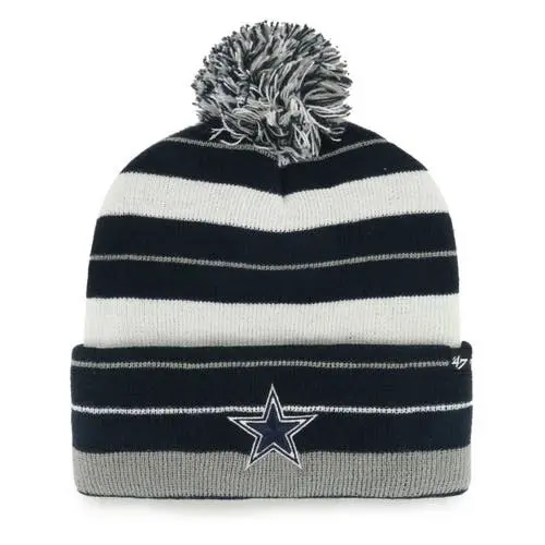 '47 Dallas Cowboys Powerline Cuffed Knit Hat With Pom - Navy