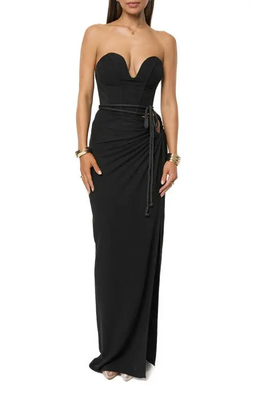 JLUXLABEL Destination Sleeveless Corset Top & Skirt Set - Black