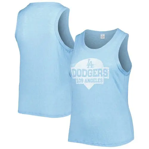 SOFT AS A GRAPE Los Angeles Dodgers High Neck Tri-blend Tank Top - Royal